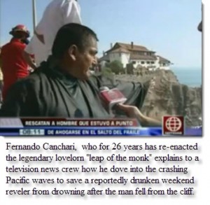 Lima’s legendary leaping monk saves drowning man